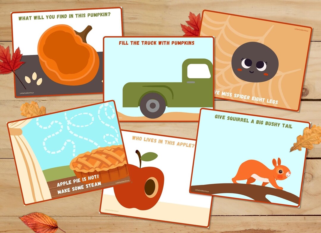 Six Autumn Playdough Mats, Fall Preschool Activity - Etsy