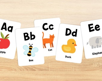 26 Printable ABC Pages-alphabet Flash Cards for Preschoolers ...