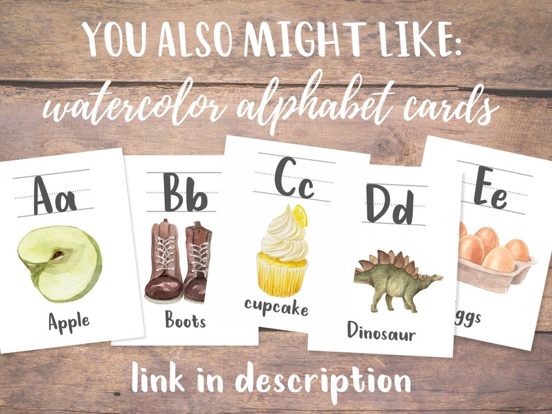 Watercolor Alphabet Cards WINTER THEMED Flash Cards - Etsy