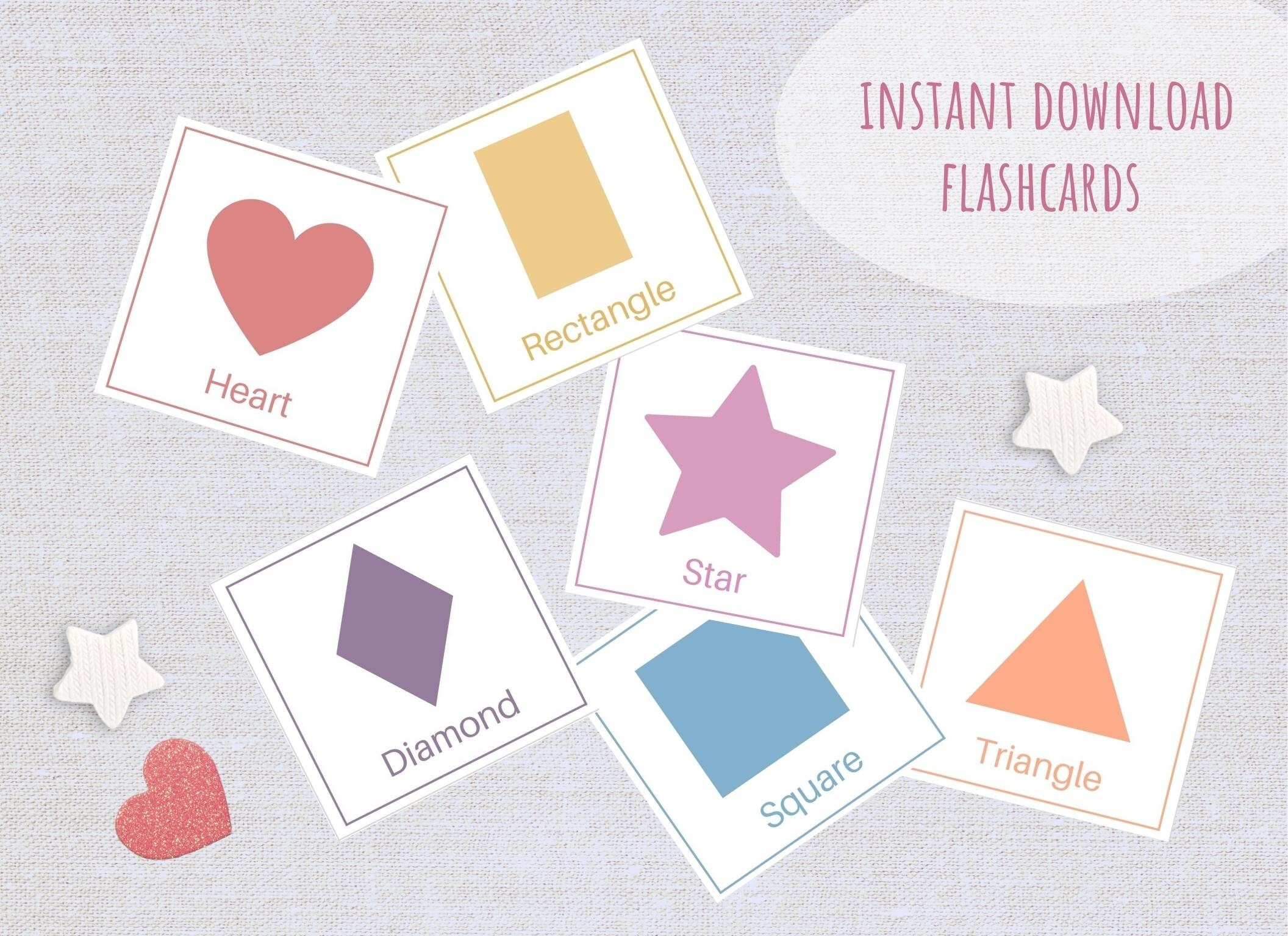 Shape Flash Cards Soft Colors - Etsy