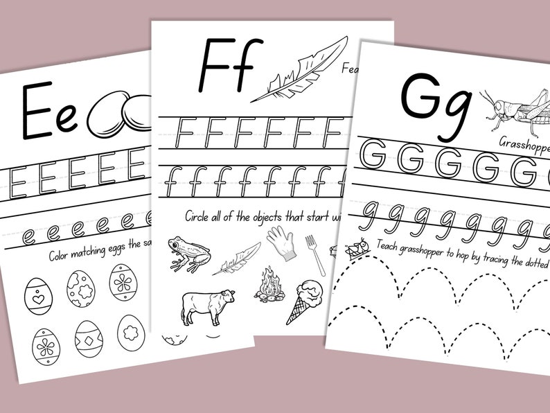 Nature Themed Alphabet Tracing and Activity Sheets - Etsy