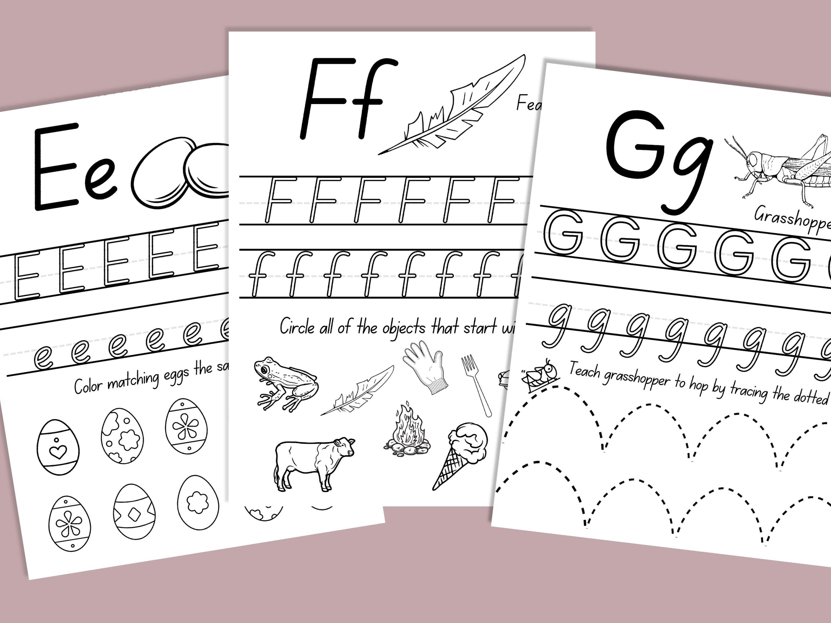 Nature Themed Alphabet Tracing and Activity Sheets - Etsy