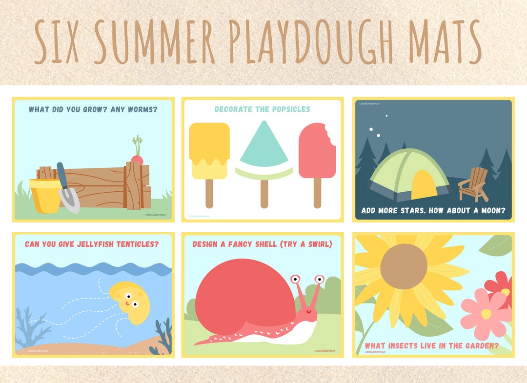Summer Play Dough Mats, Both US Letter and A4 - Etsy