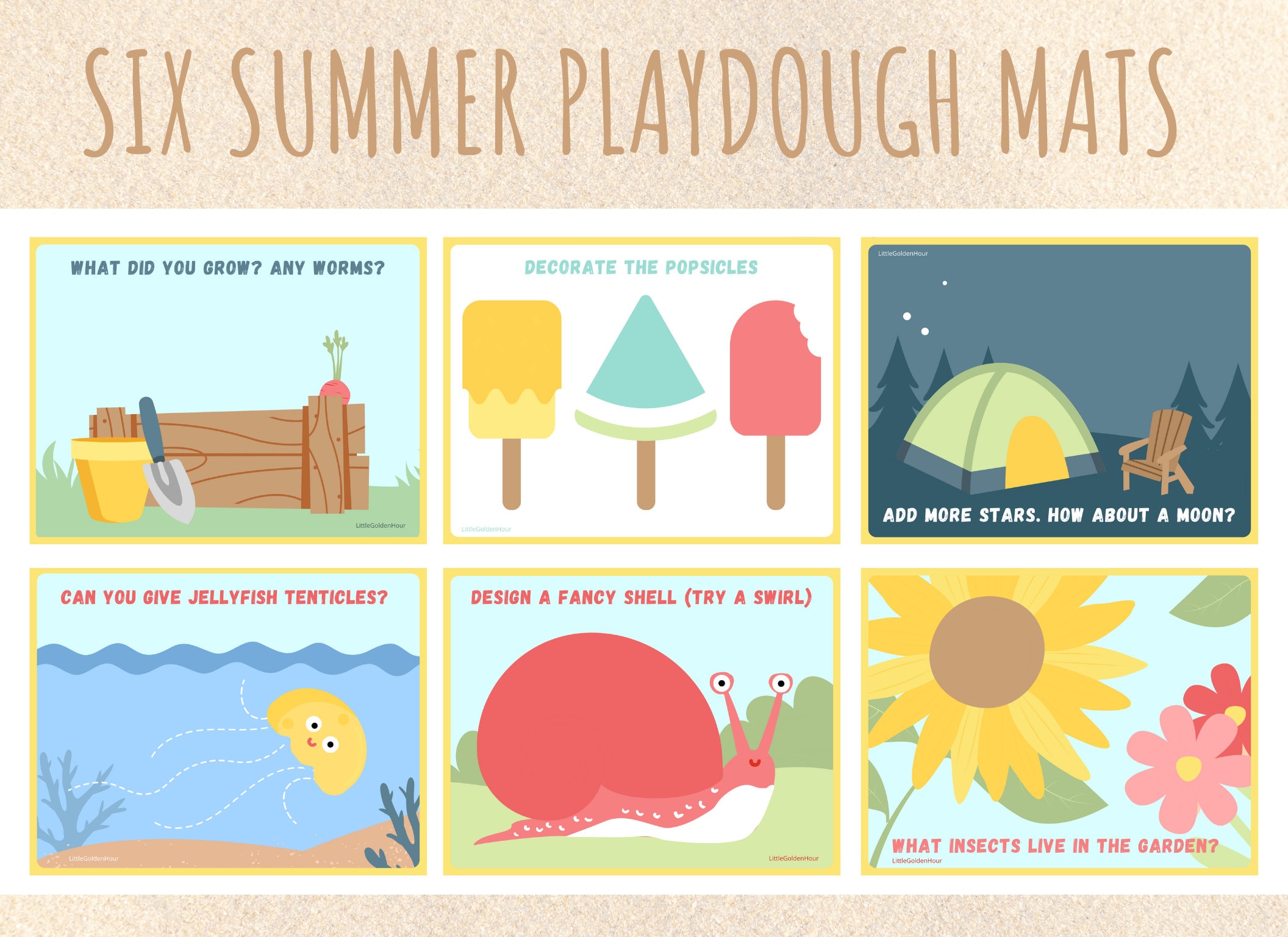 Summer Play Dough Mats, Both US Letter and A4 - Etsy