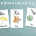 Nature Alphabet Cards, Wall and Flash Card Sizes, Watercolor ...