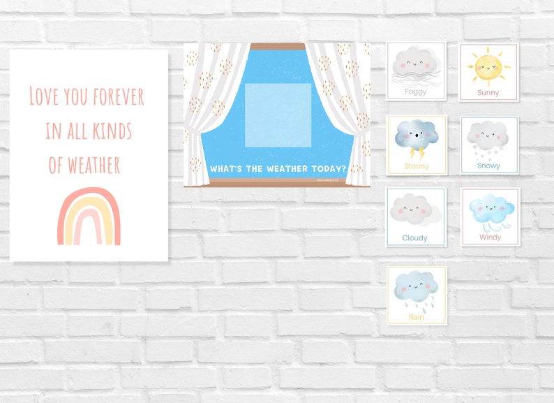 Weather Chart, Classroom Weather Cards - Etsy