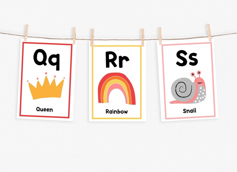 Rainbow Alphabet Cards 4x5, ABC Flashcards - Etsy