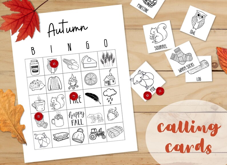 Autumn Bingo, Fall Bingo, 30 Unique Cards - Etsy