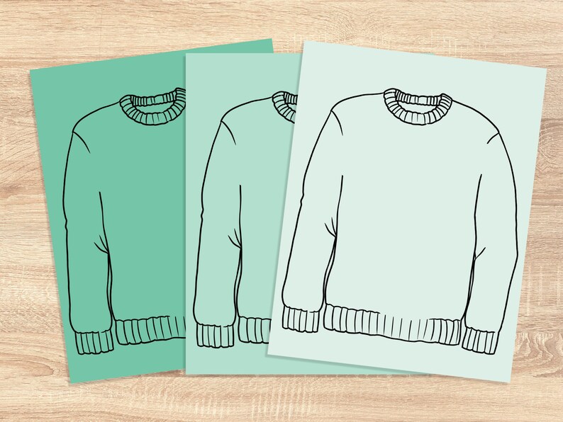 Sweater Outline, Ornament, Winter Sweater Coloring Page - Etsy