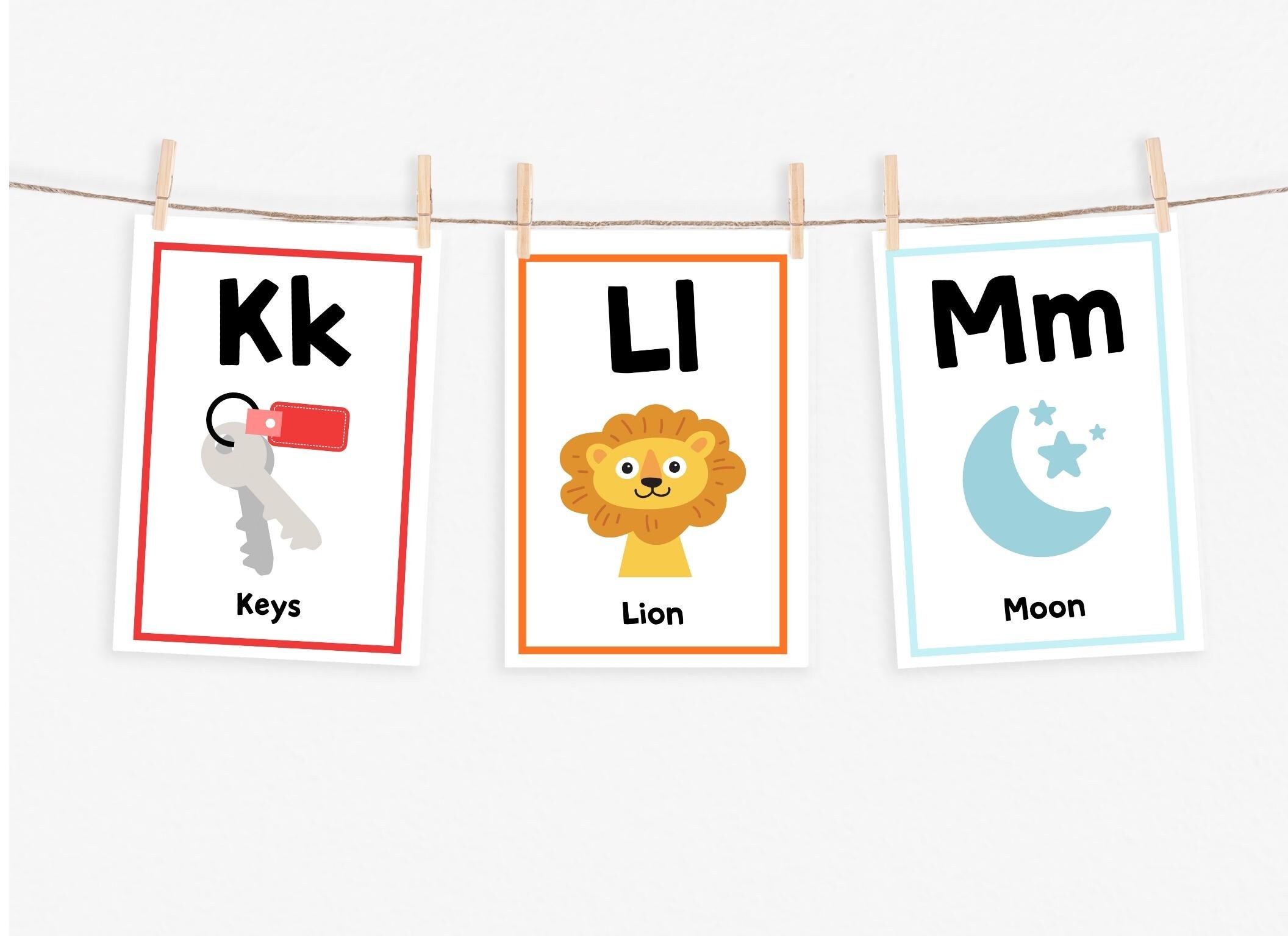 Rainbow Alphabet Cards 4x5, ABC Flashcards - Etsy
