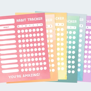 Kids Habit Tracker, Printable PDF, Goal Planner, US Letter and A4 - Etsy