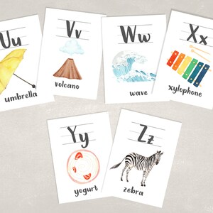 Watercolor Alphabet Cards, Both Classroom Size and Flashcard Size ...