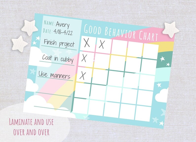 Rainbow Reward Chart - Etsy