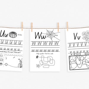 Nature Themed Alphabet Tracing and Activity Sheets, Handwriting - Etsy