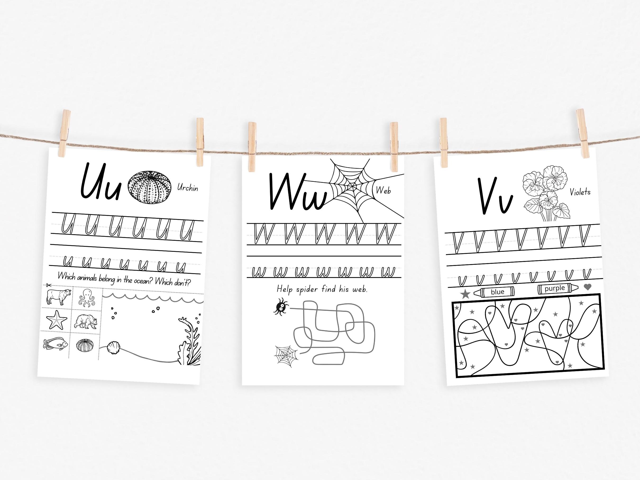 Nature Themed Alphabet Tracing and Activity Sheets - Etsy