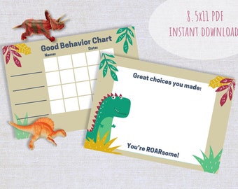 Dinosaur Reward Chart for Kids, Jurassic Reward Chart, Dinosaur Token ...