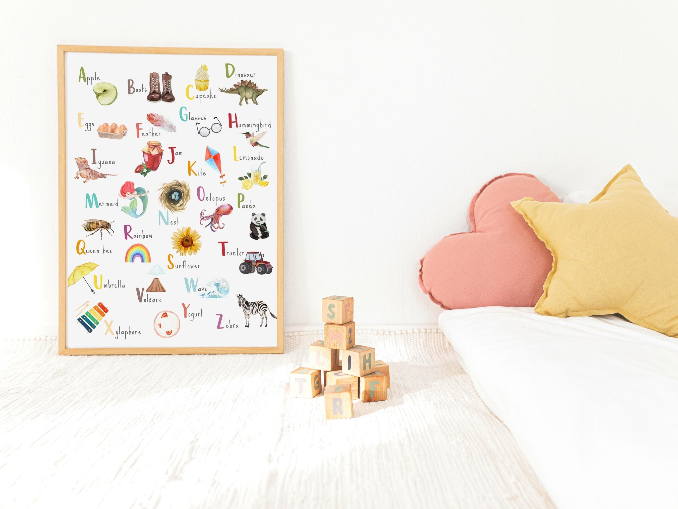 Watercolor Alphabet Poster Multiple Sizes Montessori - Etsy