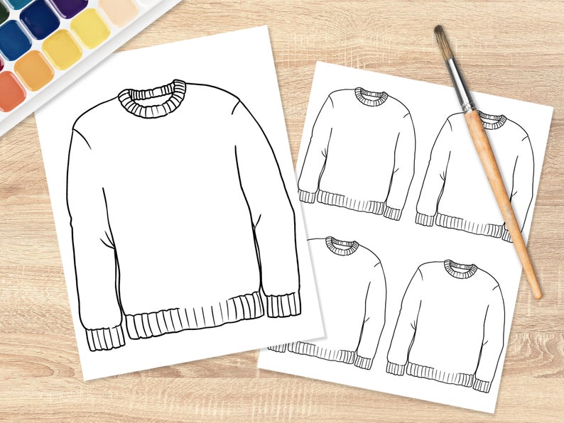 Sweater Outline, Ornament, Winter Sweater Coloring Page - Etsy