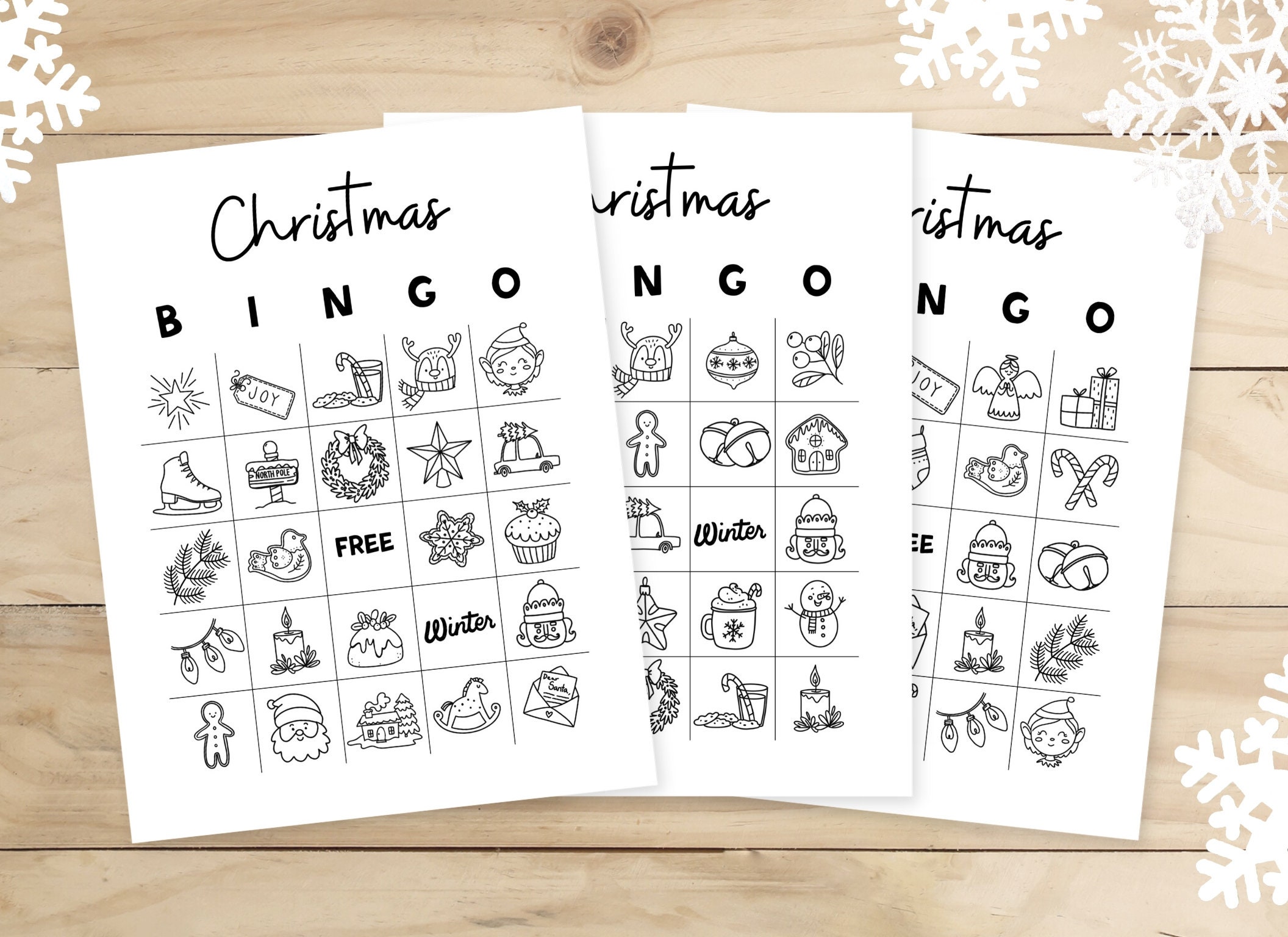 Christmas Bingo, 30 Unique Cards - Etsy