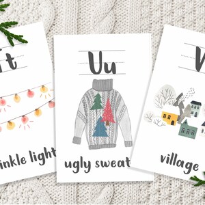 Watercolor Alphabet Cards - WINTER THEMED - Etsy