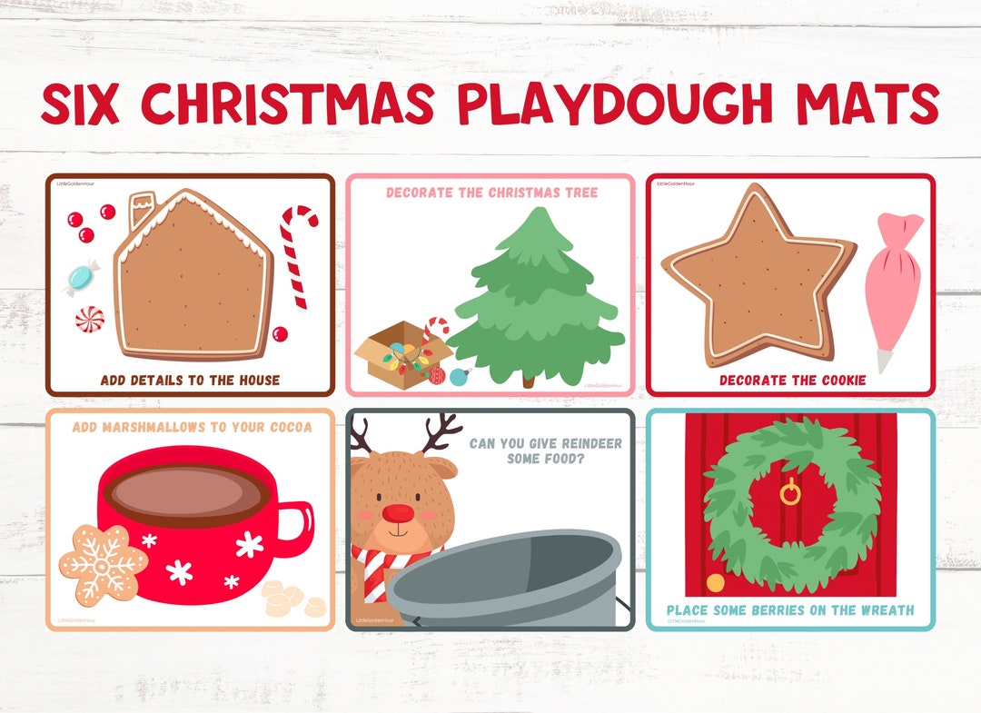 Christmas Playdough Mats, Holiday Preschool Activity - Etsy