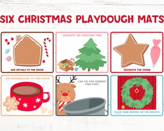 Christmas Holiday Winter Play Dough Mats Printable Playdough Activity ...