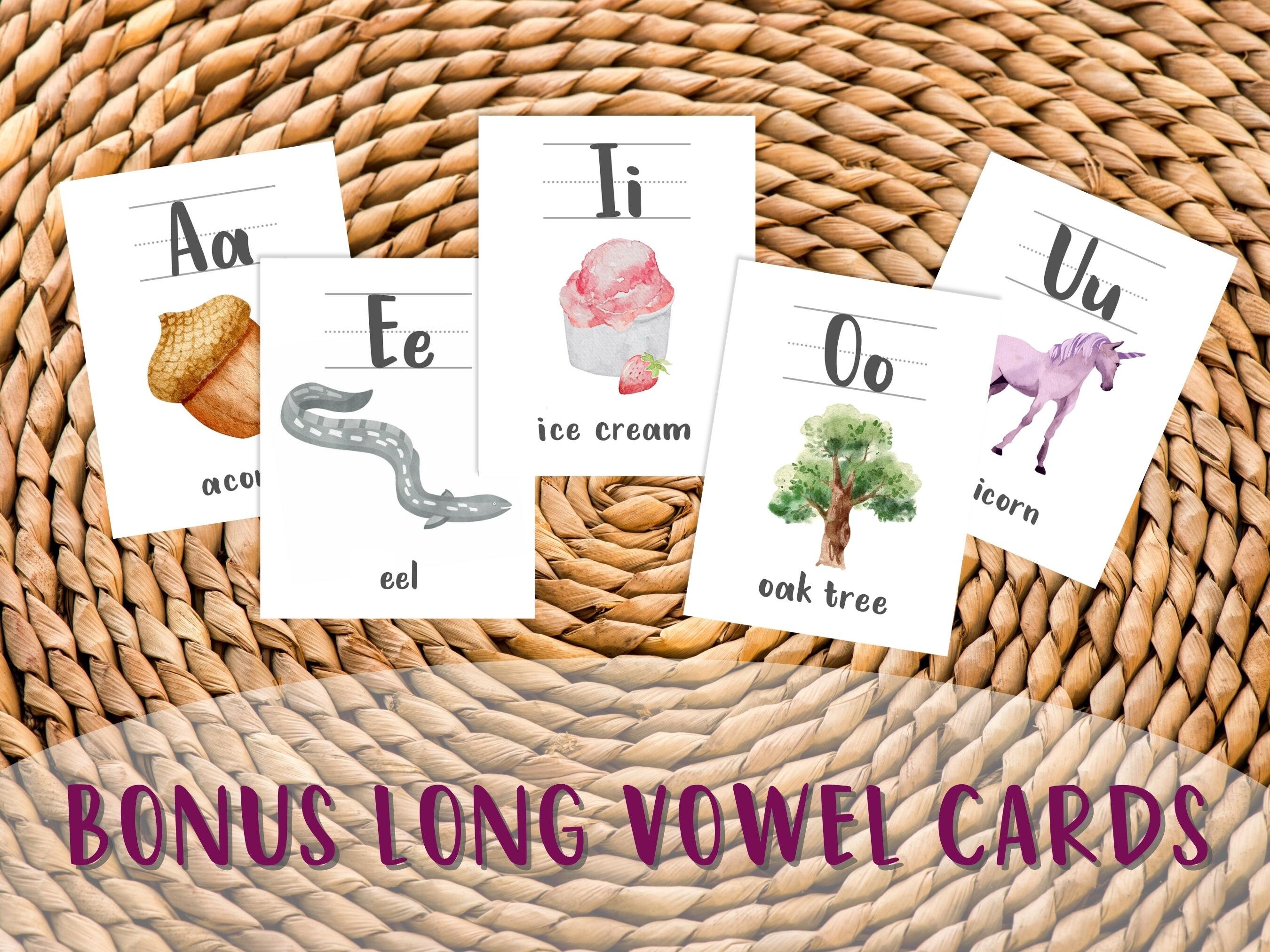 Watercolor Alphabet Cards Both Classroom Size and Flashcard - Etsy