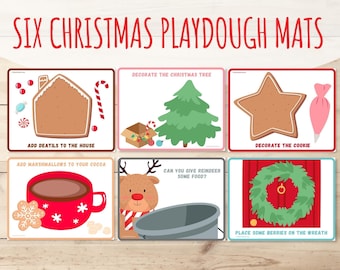 Christmas Playdough Mats Holiday Preschool Activity - Etsy