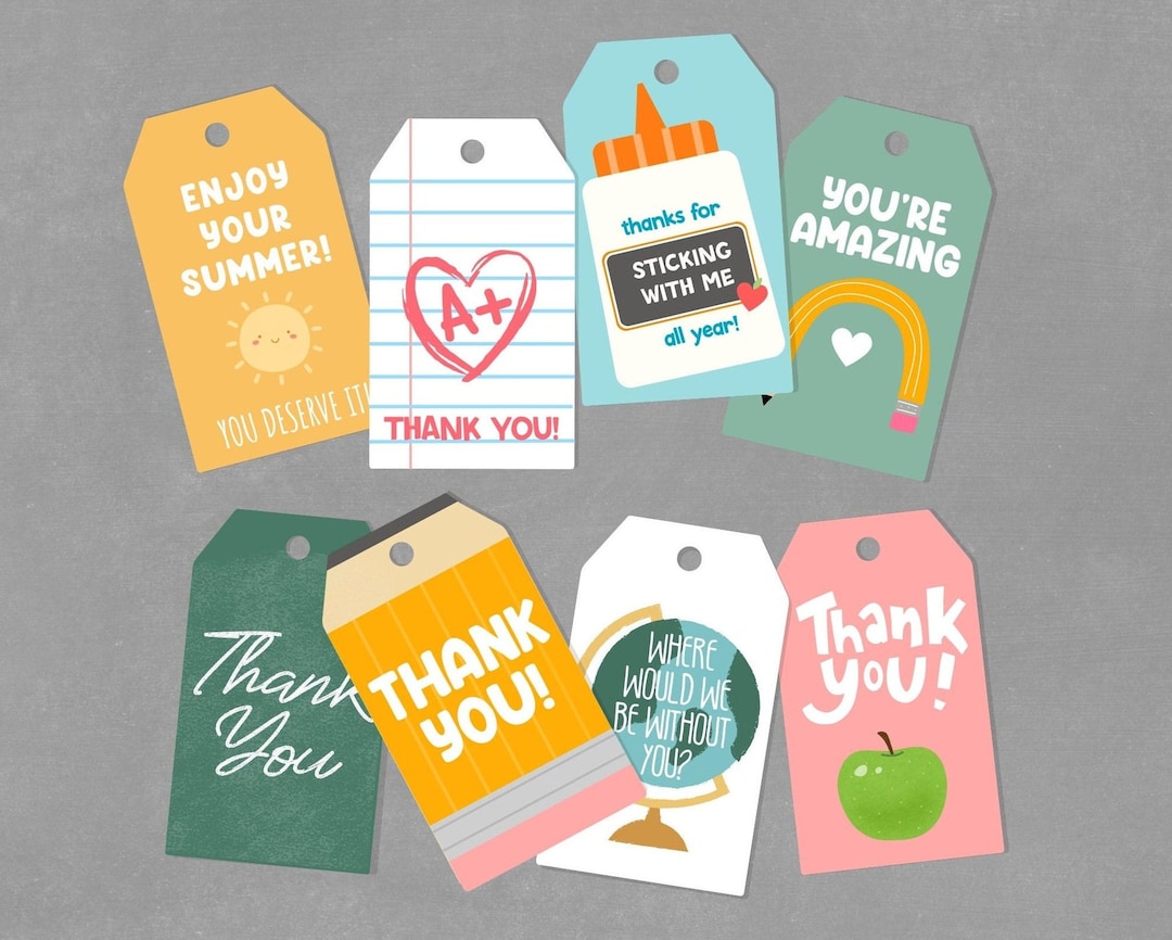 Teacher Gift Tags, Teacher Appreciation, Digital Download - Etsy