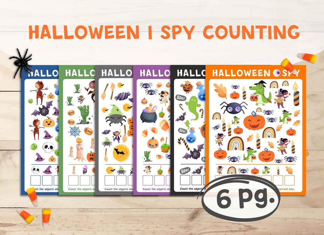 Halloween I Spy Counting Game Set of Six - Etsy