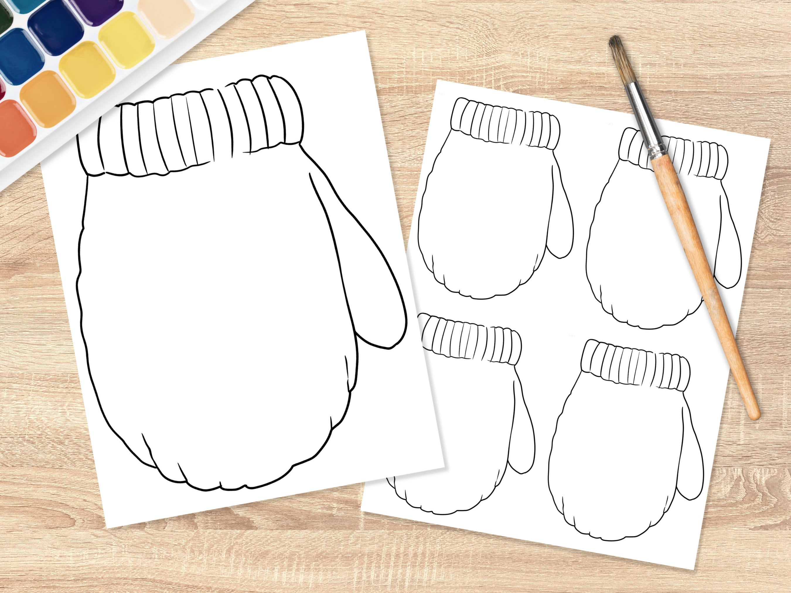 Mitten Outline, Ornament, Winter Coloring Page - Etsy