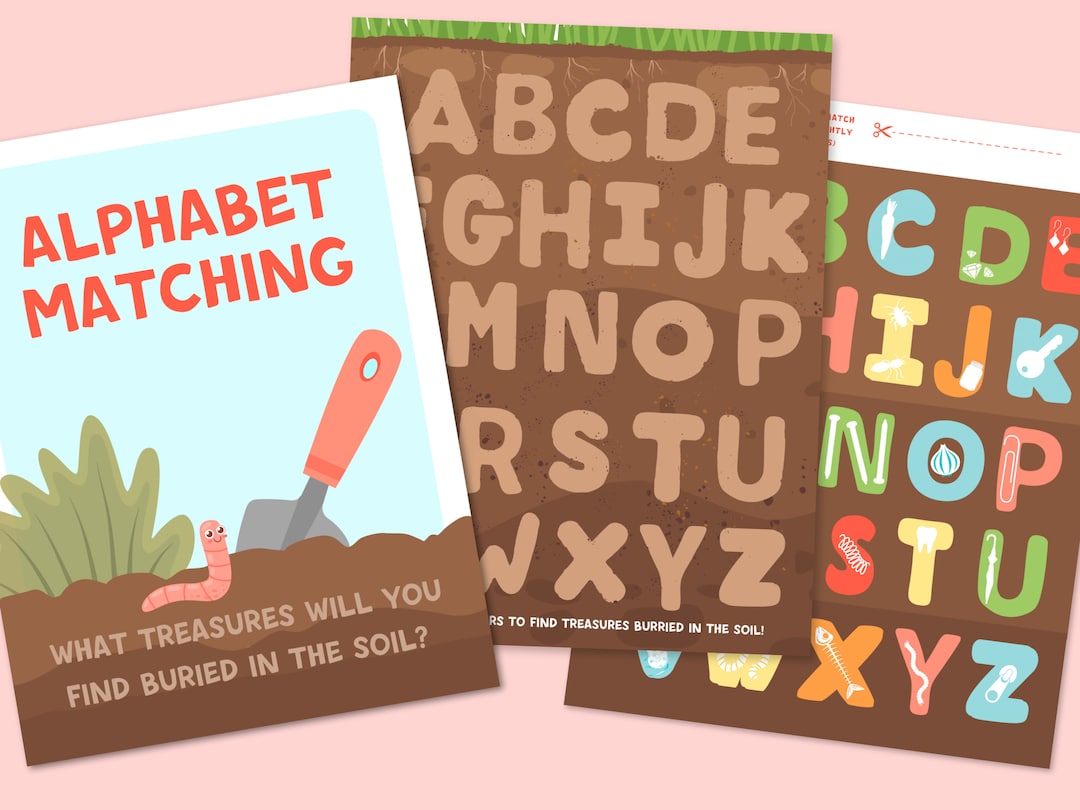 Alphabet Matching, Digging Activity, Letters, Treasure Hunt, Spring ...