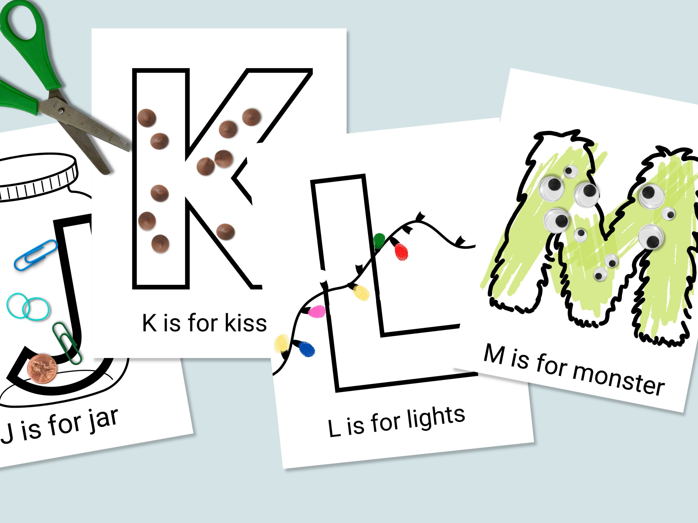 Letter Craft Sheets, All 26 Letters, Both Guided Craft and Blank ...