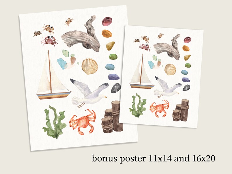 Ocean Scavenger Hunt, Free Nature Poster, Ocean Wall Art, Beach Hunt ...