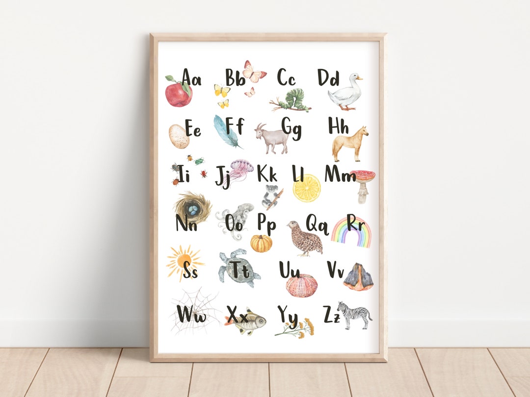 Nature Alphabet Poster, Multiple Sizes, Montessori, Waldorf Style - Etsy