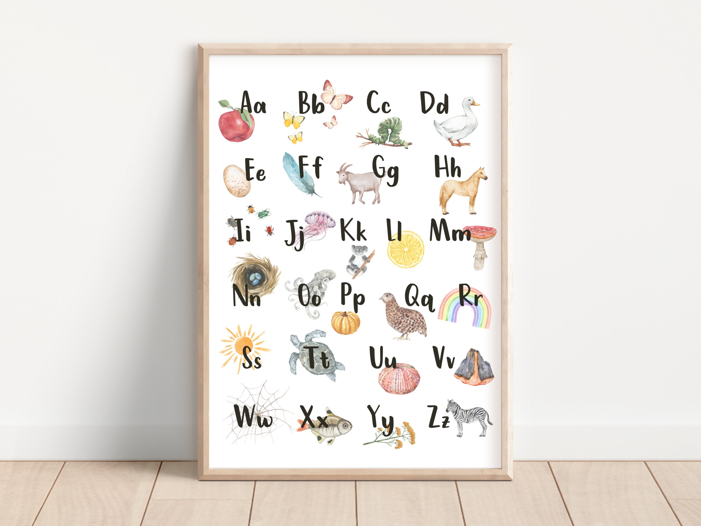 Nature Alphabet Poster, Multiple Sizes, Montessori, Waldorf Style - Etsy