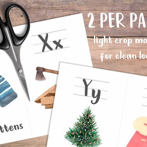 Watercolor Alphabet Cards WINTER THEMED Flash Cards - Etsy