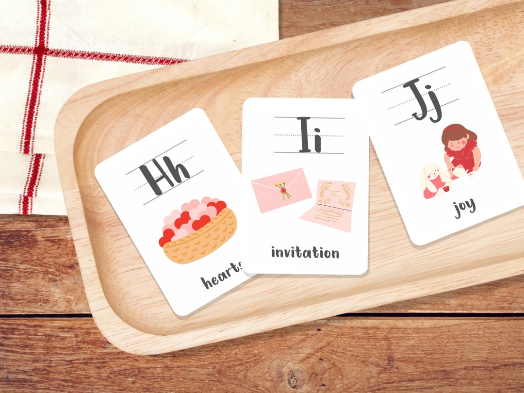 Valentine Alphabet Cards - Etsy