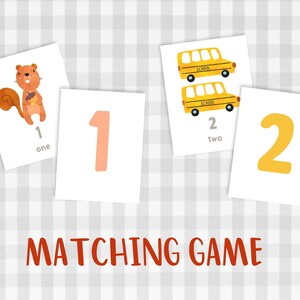 Fall Number Flash Cards: Homeschool Matching Game (PDF) - Etsy