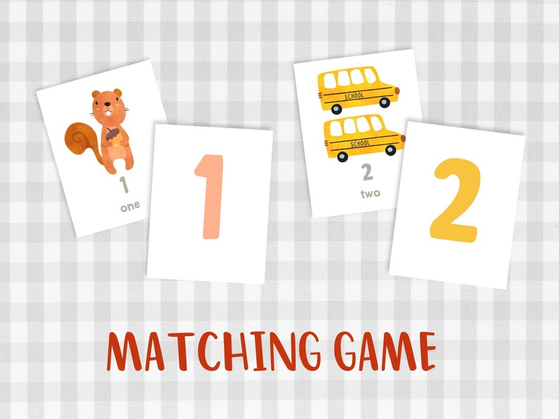 Fall Number Flash Cards: Homeschool Matching Game (PDF) - Etsy