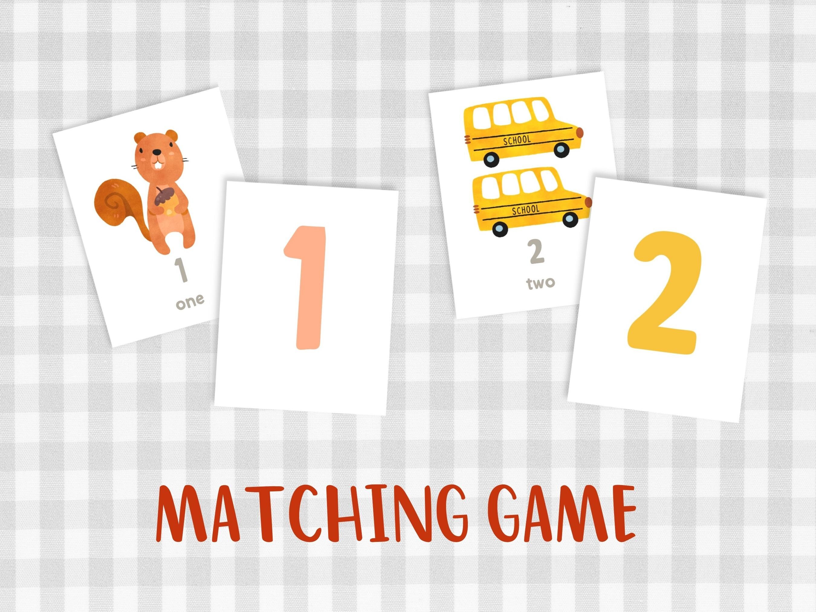 Fall Number Cards, Number Matching, Number Flash Cards - Etsy