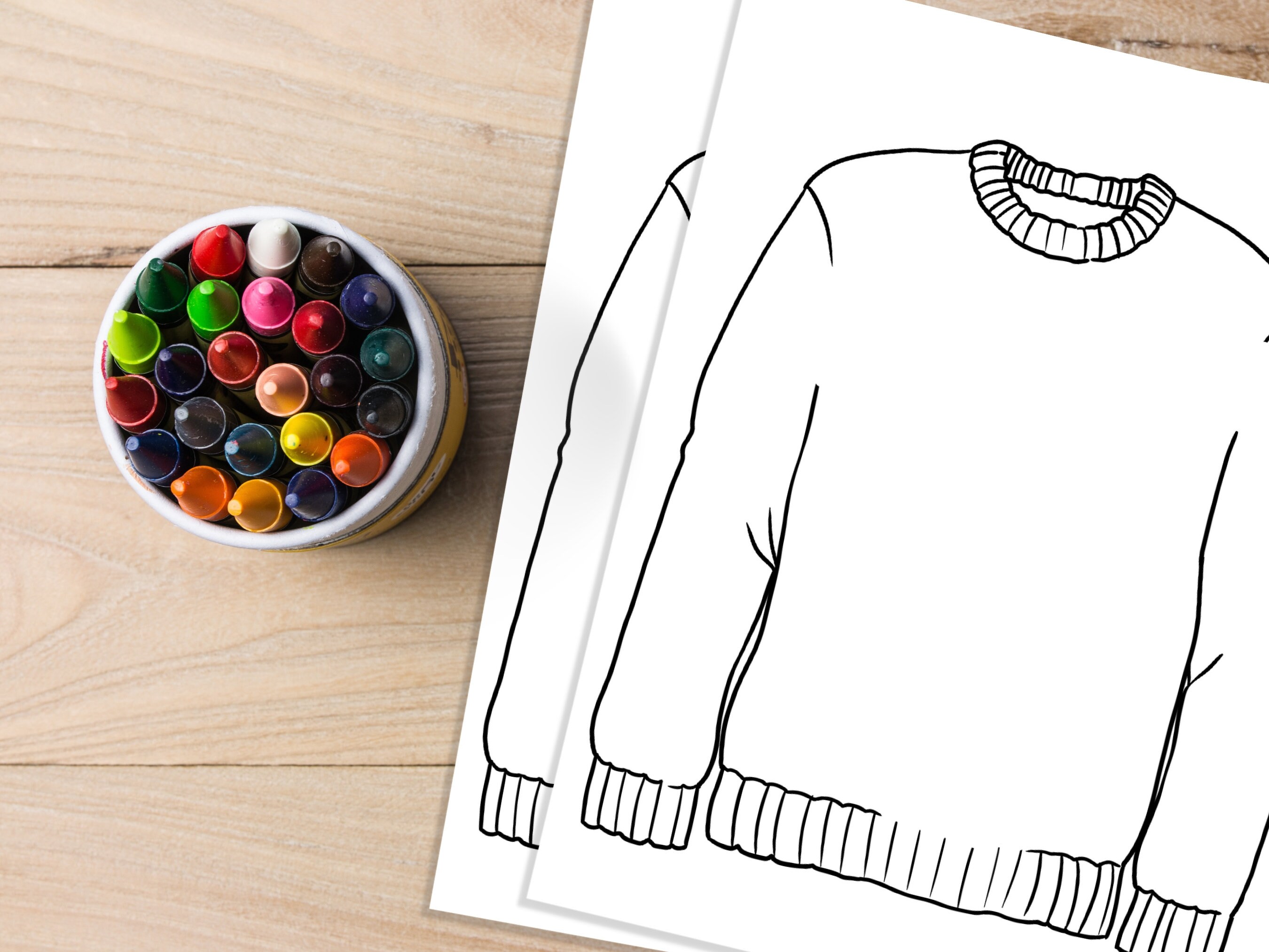 Sweater Outline, Ornament, Winter Sweater Coloring Page - Etsy