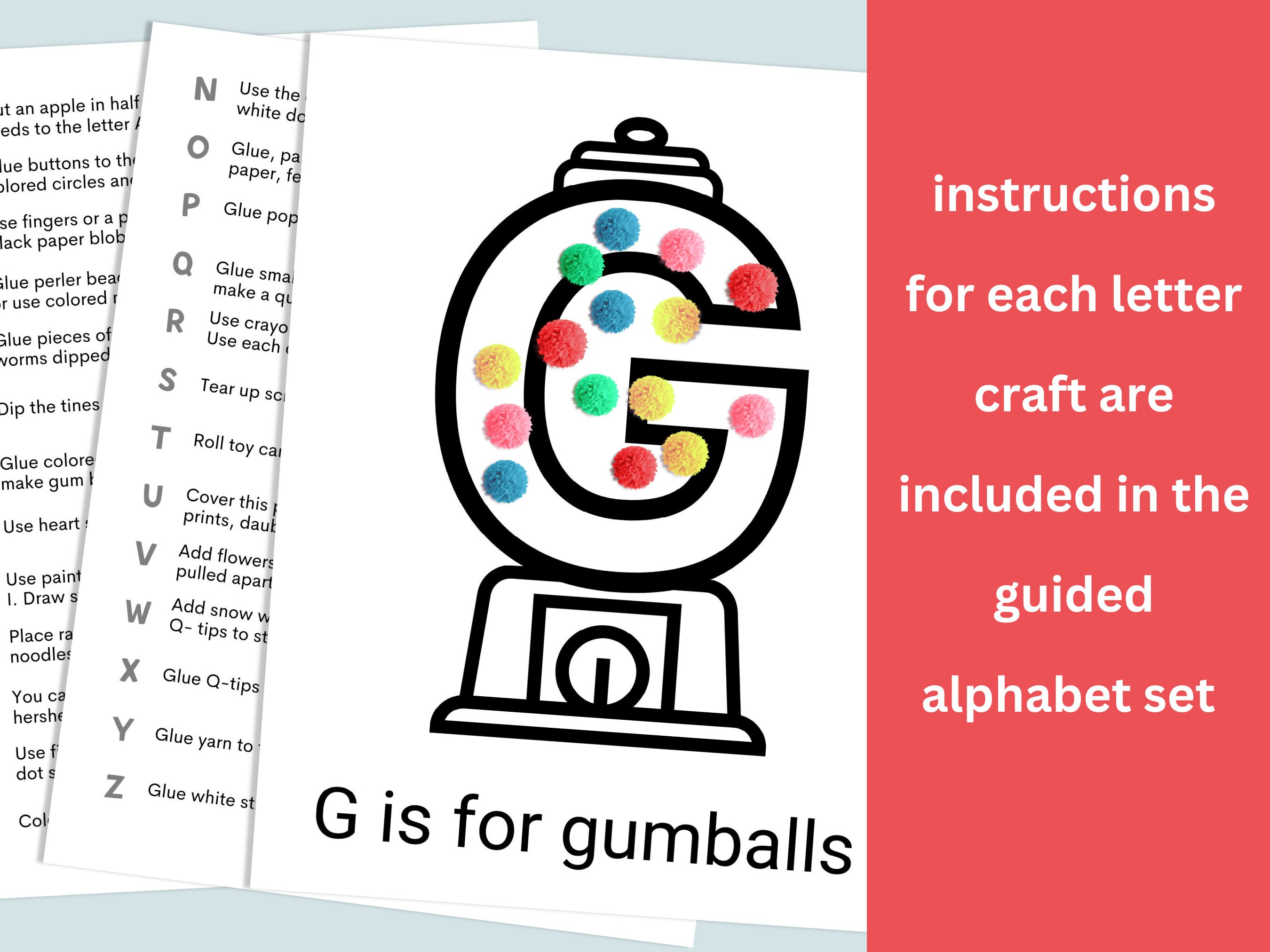 Letter Craft Sheets, All 26 Letters, Both Guided Craft and Blank ...