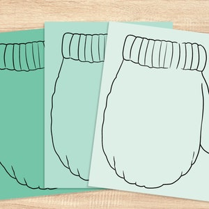 Mitten Outline, Ornament, Winter Coloring Page - Etsy