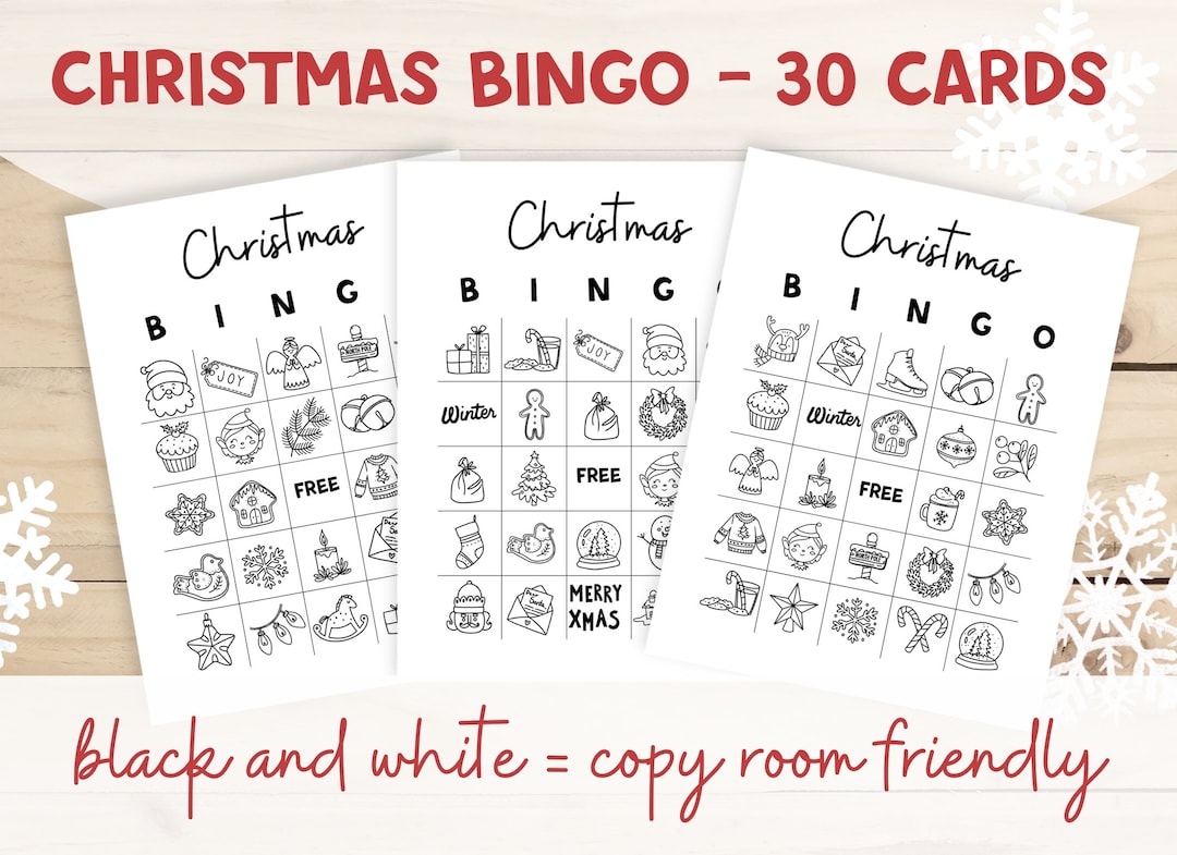 Christmas Bingo, 30 Unique Cards - Etsy