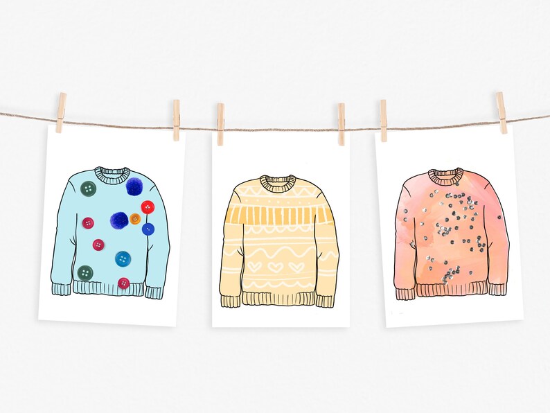 Sweater Outline, Ornament, Winter Sweater Coloring Page - Etsy