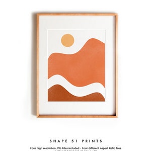 Abstract Desert Poster Mid-century Art Abstract Landscape - Etsy