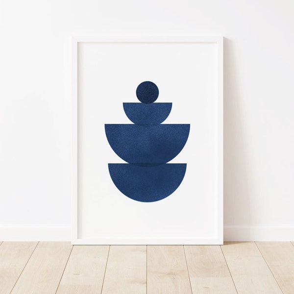Blue Geometric Art - Etsy