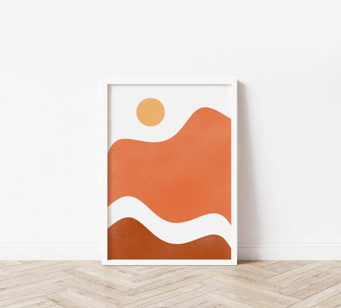 Abstract Desert Poster Mid-century Art Abstract Landscape - Etsy