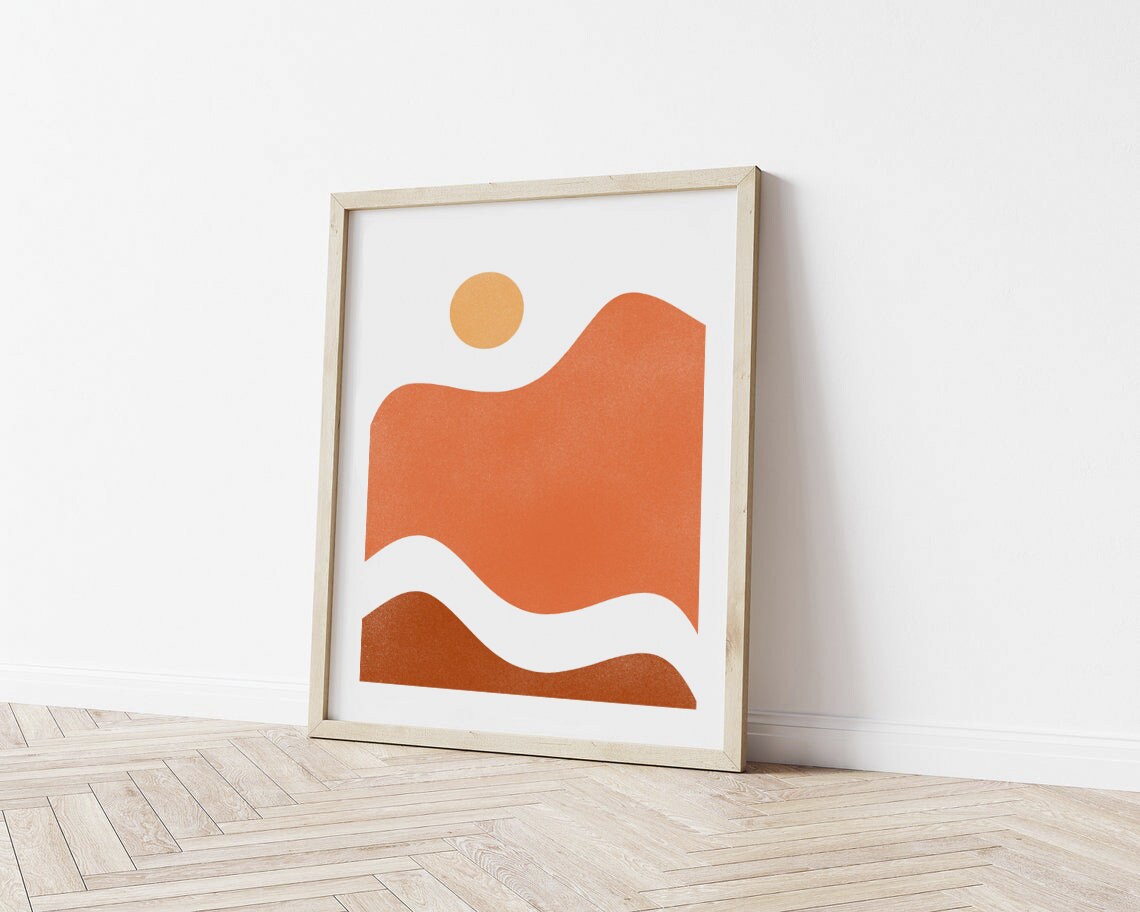 Abstract Desert Poster Mid-century Art Abstract Landscape - Etsy